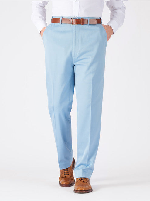 Cotton Chino Dress Pants || Sea Blue || FE102 – Fabricessence.com